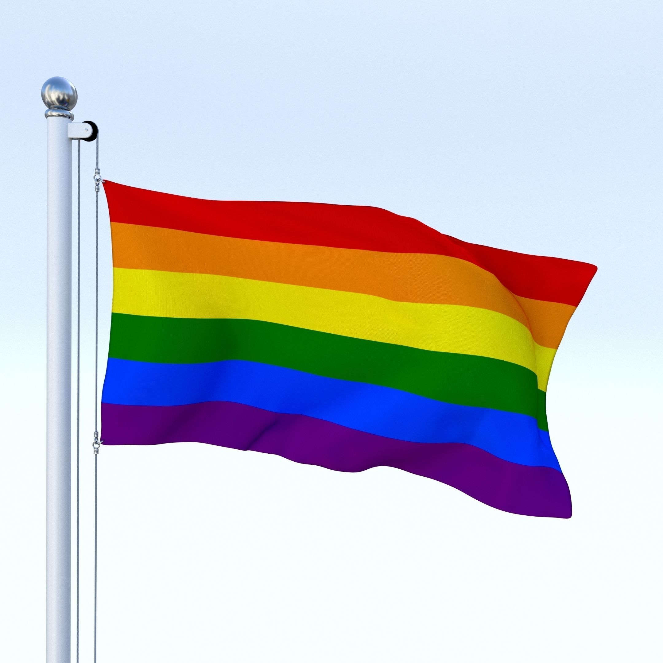 3D model Animated Rainbow Flag VR / AR / low-poly animated | CGTrader