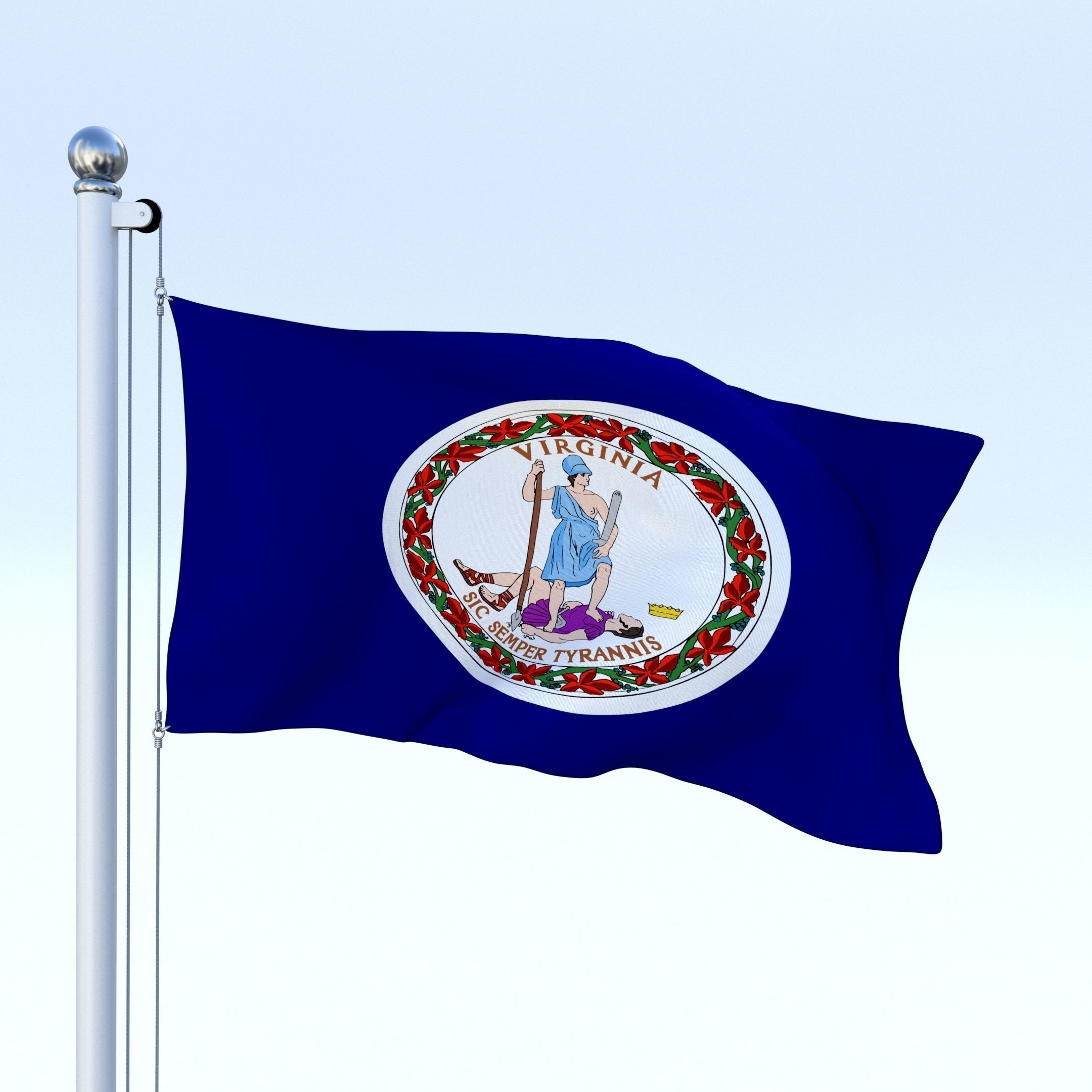 3D model Animated Virginia Flag VR / AR / low-poly animated | CGTrader