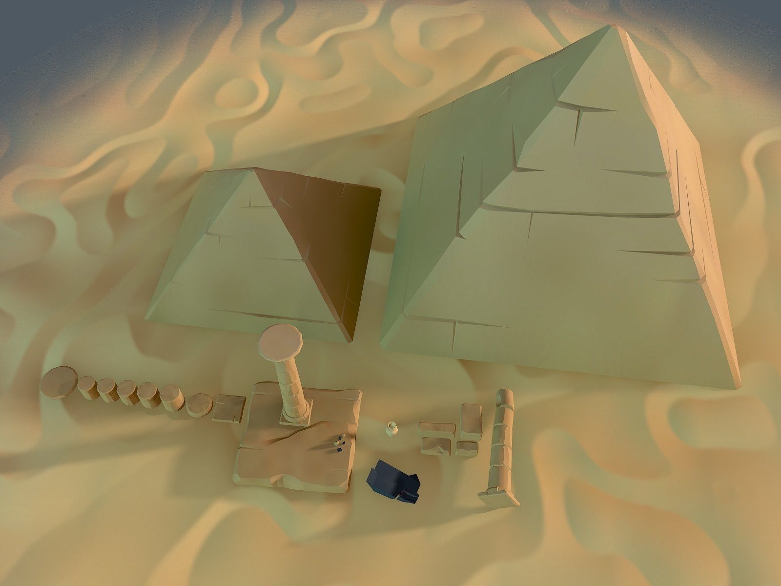 3D model Low Poly Desert scene Pack VR / AR / low-poly | CGTrader