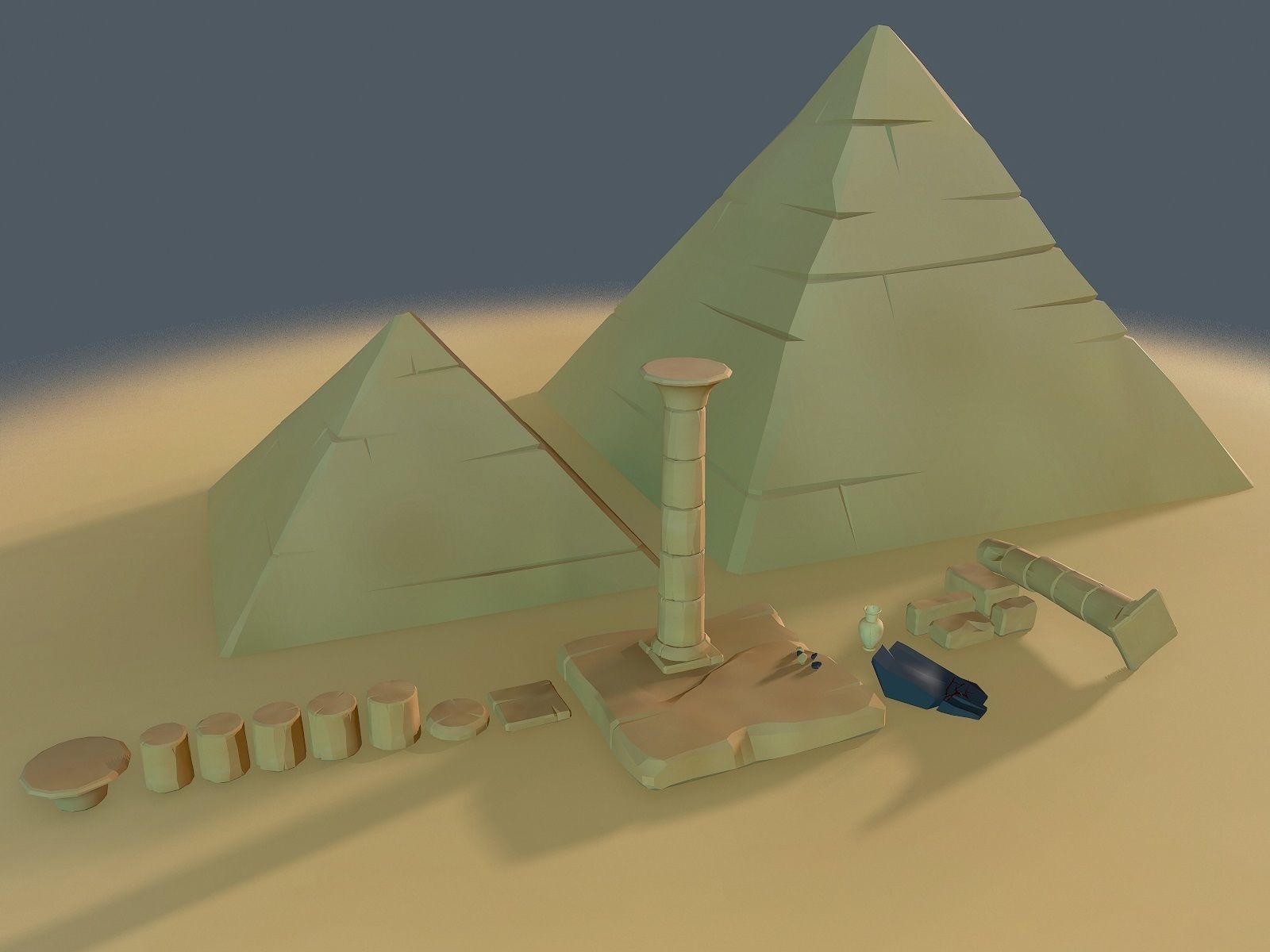3D model Low Poly Desert scene Pack VR / AR / low-poly | CGTrader