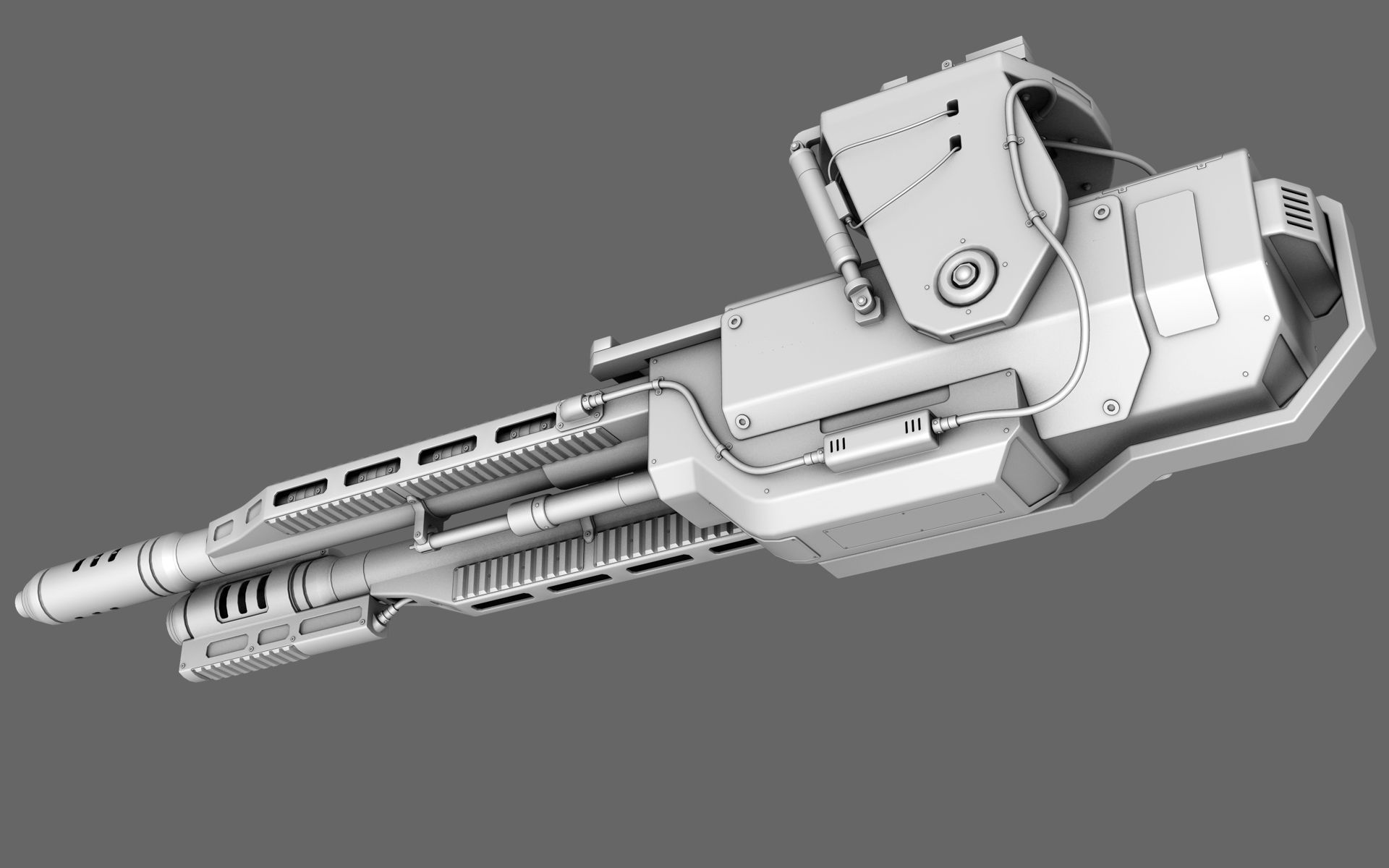 Sci-Fi Chain Gun Turret 3D model | CGTrader