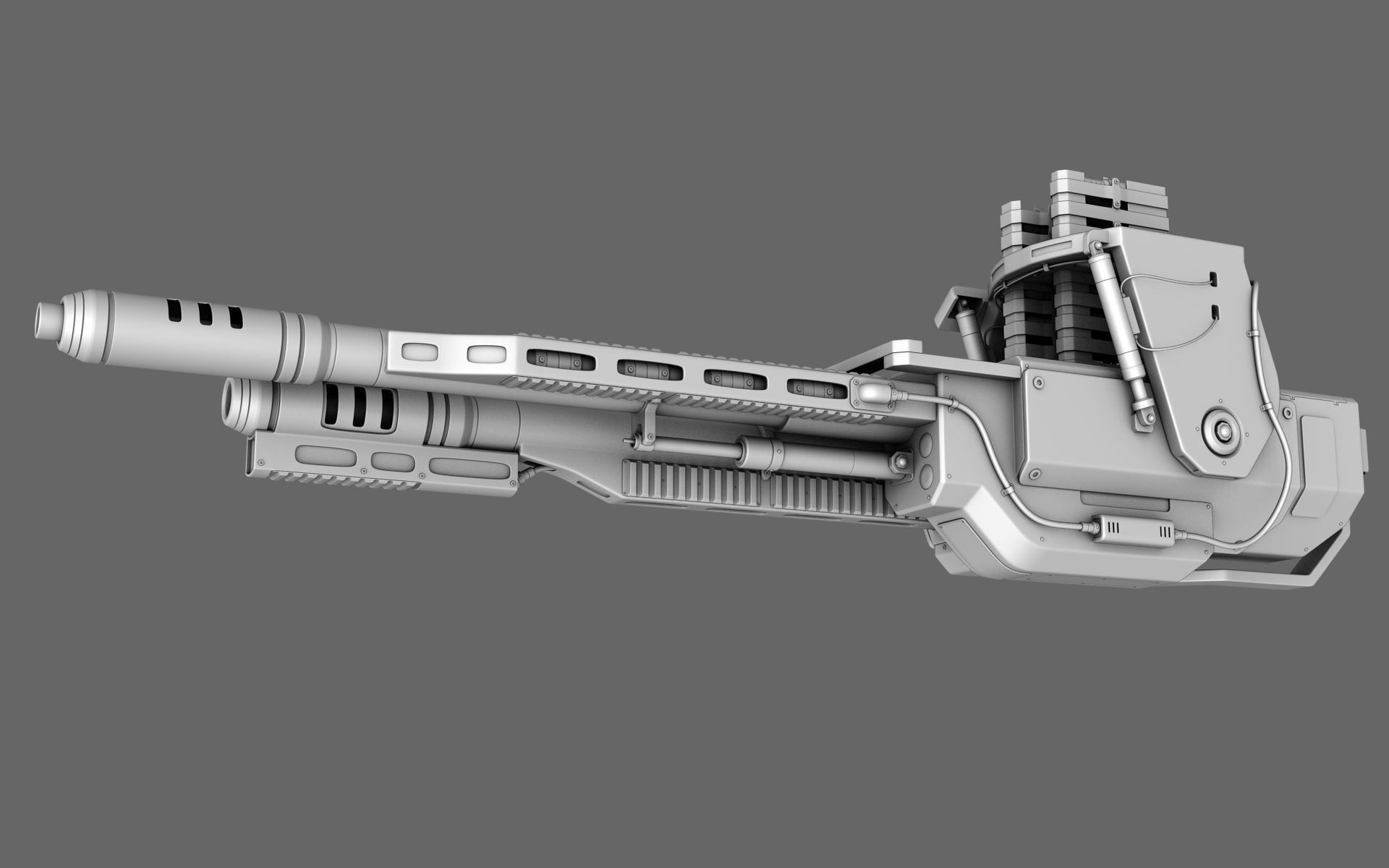 Sci-Fi Chain Gun Turret 3D model | CGTrader