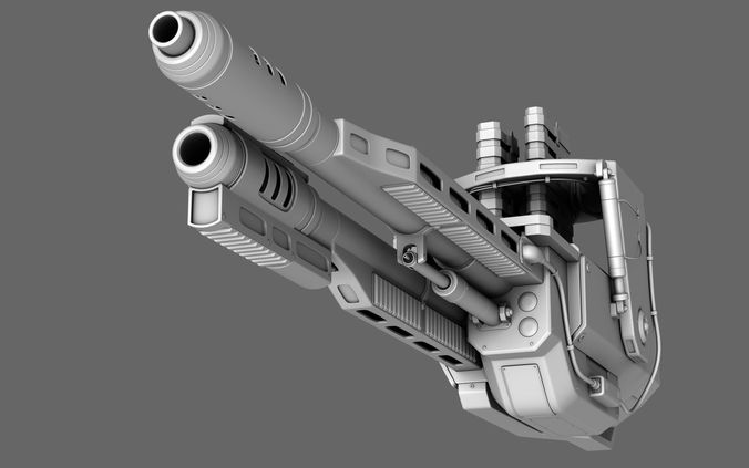Sci-Fi Chain Gun Turret 3D model | CGTrader