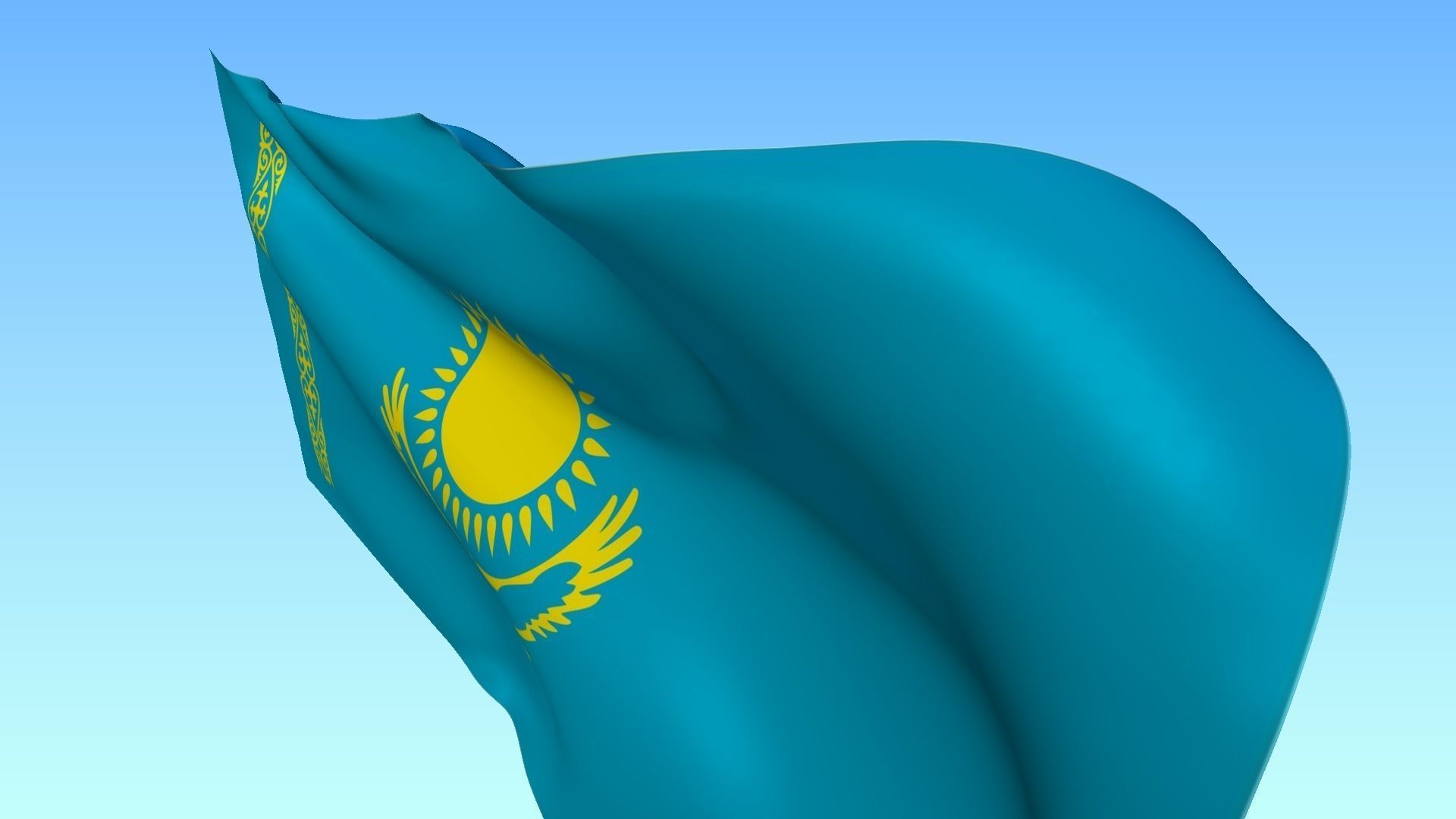 kazakhstan flag animation free 3D model | CGTrader