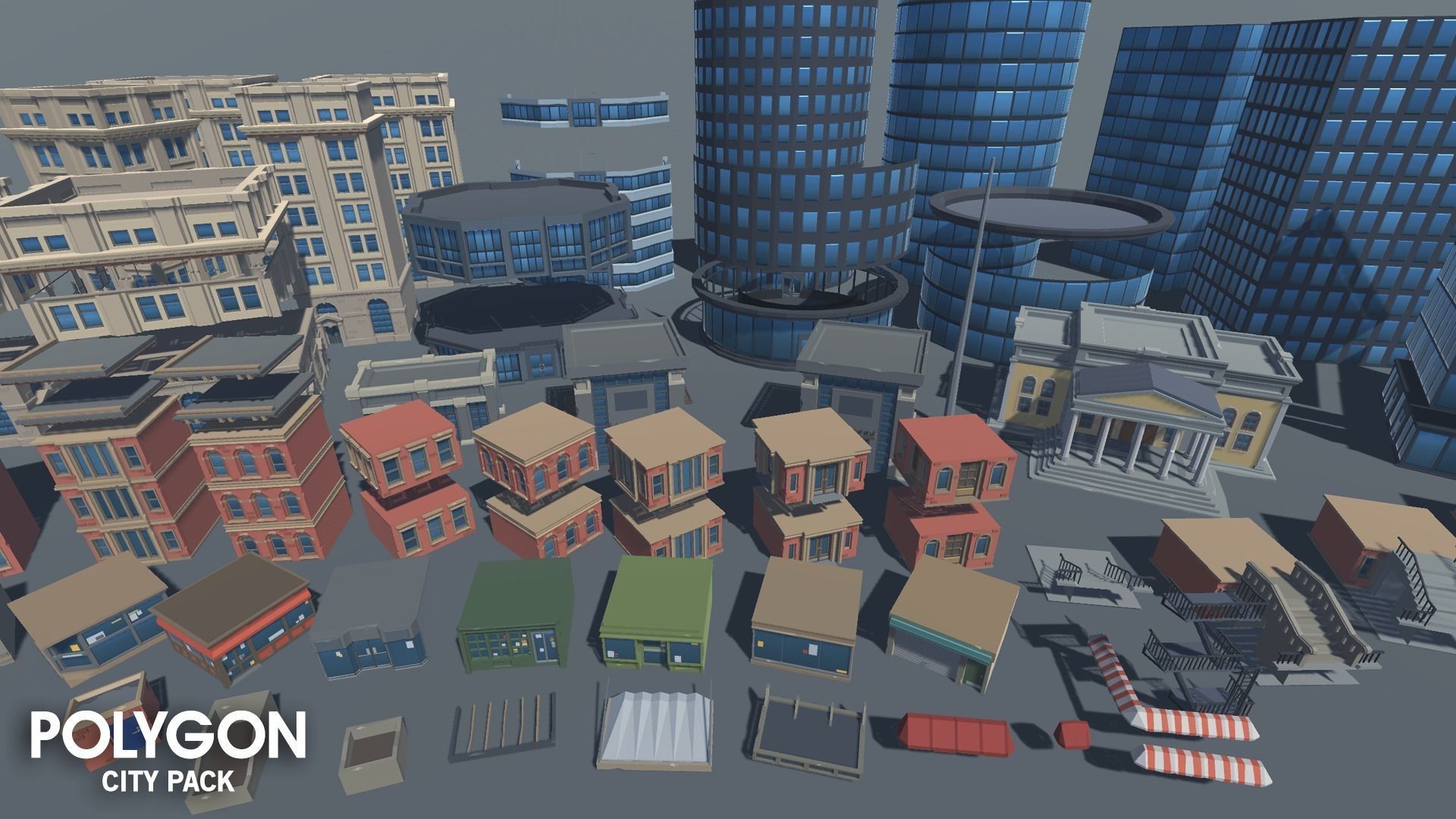 3D model POLYGON - City Pack VR / AR / low-poly rigged | CGTrader