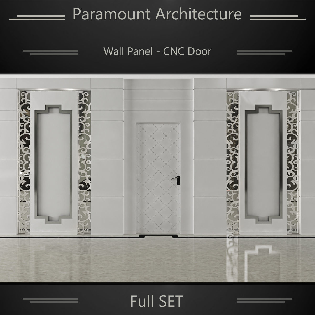 Interior design Wall panel model CNC Door 3D model | CGTrader