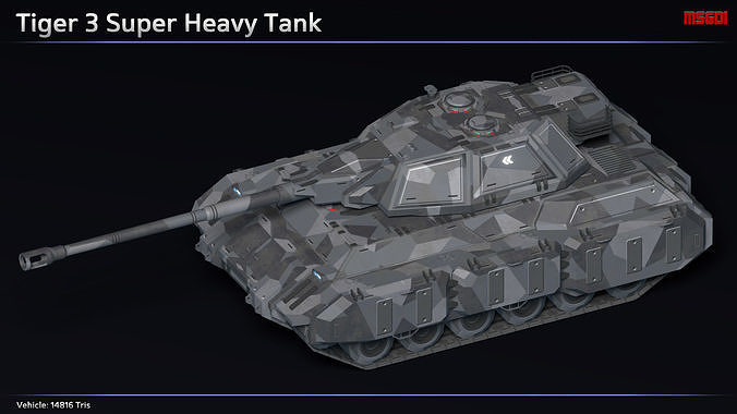 3D model Scifi Tiger 3 Super Heavy Tank VR / AR / low-poly | CGTrader