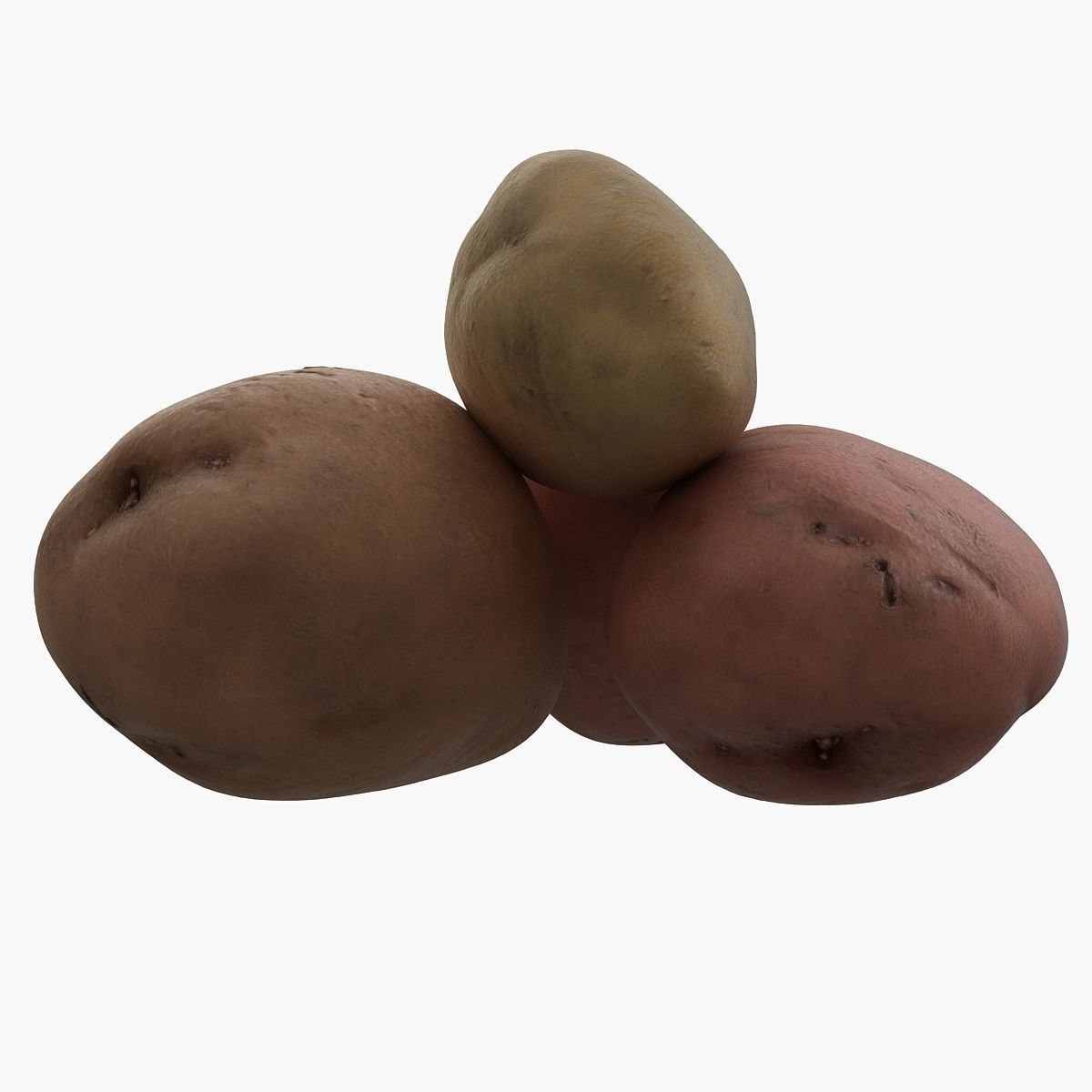 3D model Potato three potatoes VR / AR / low-poly | CGTrader