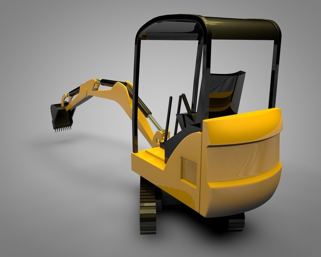 Mechanical Digger 3D model animated | CGTrader