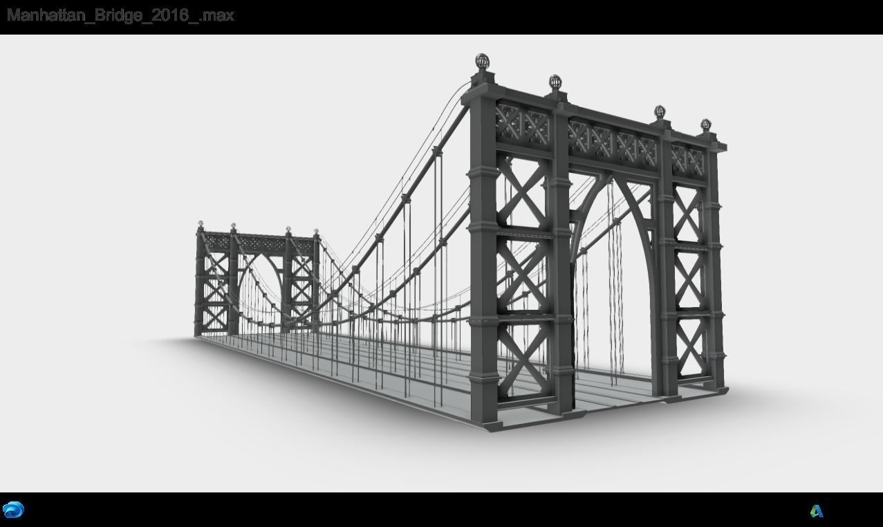 3D model Manhattan Bridge VR / AR / low-poly | CGTrader