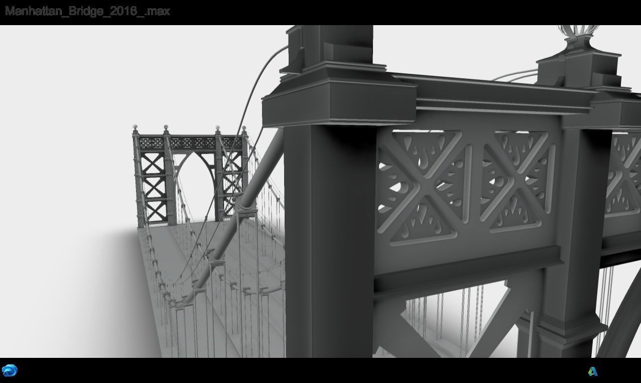 3D model Manhattan Bridge VR / AR / low-poly | CGTrader