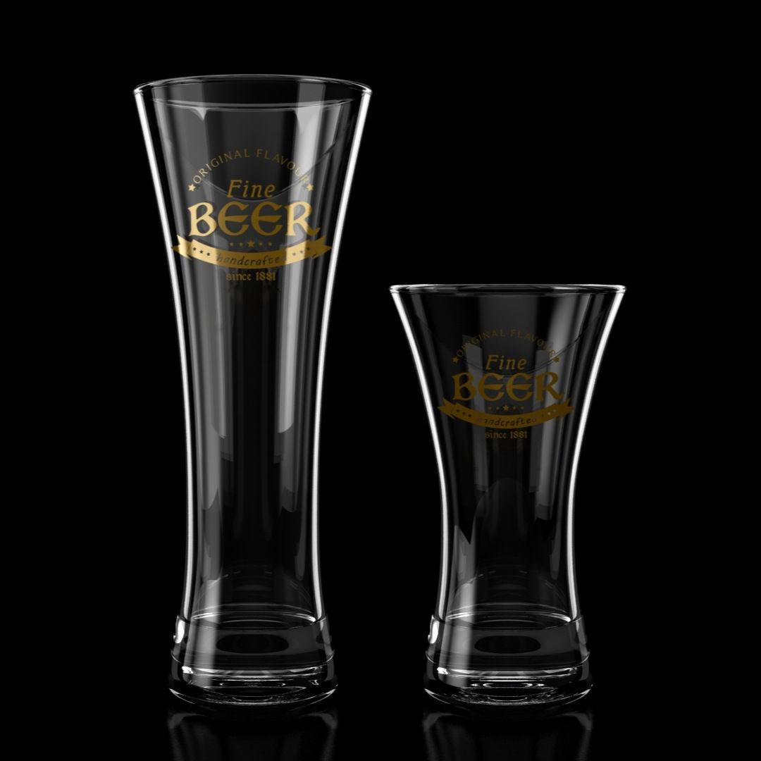 3D model Beer Glass 002 - 50cl - 33cl - Custom Logo VR / AR / low-poly ...