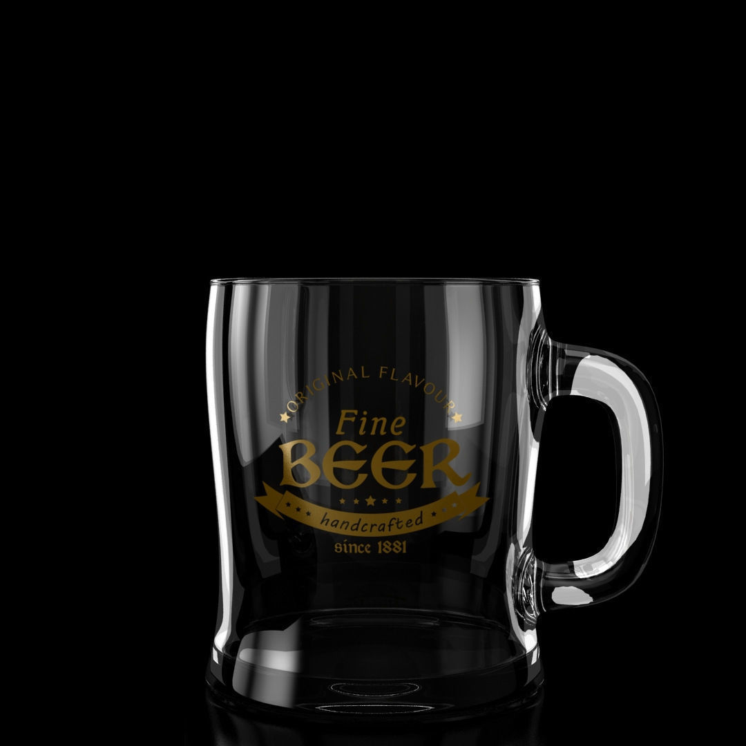 3D model Beer Pint 001 - 50cl - Custom Logo - Low Poly Subdivs VR / AR ...