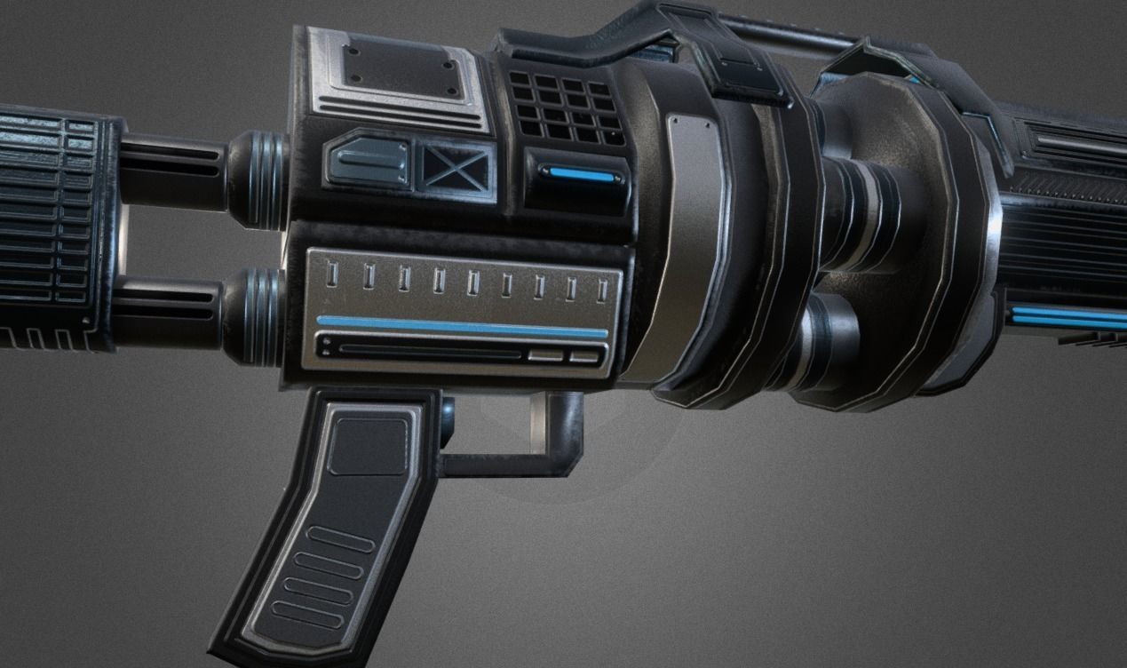 3D model Futuristic Grenade Launcher VR / AR / low-poly | CGTrader