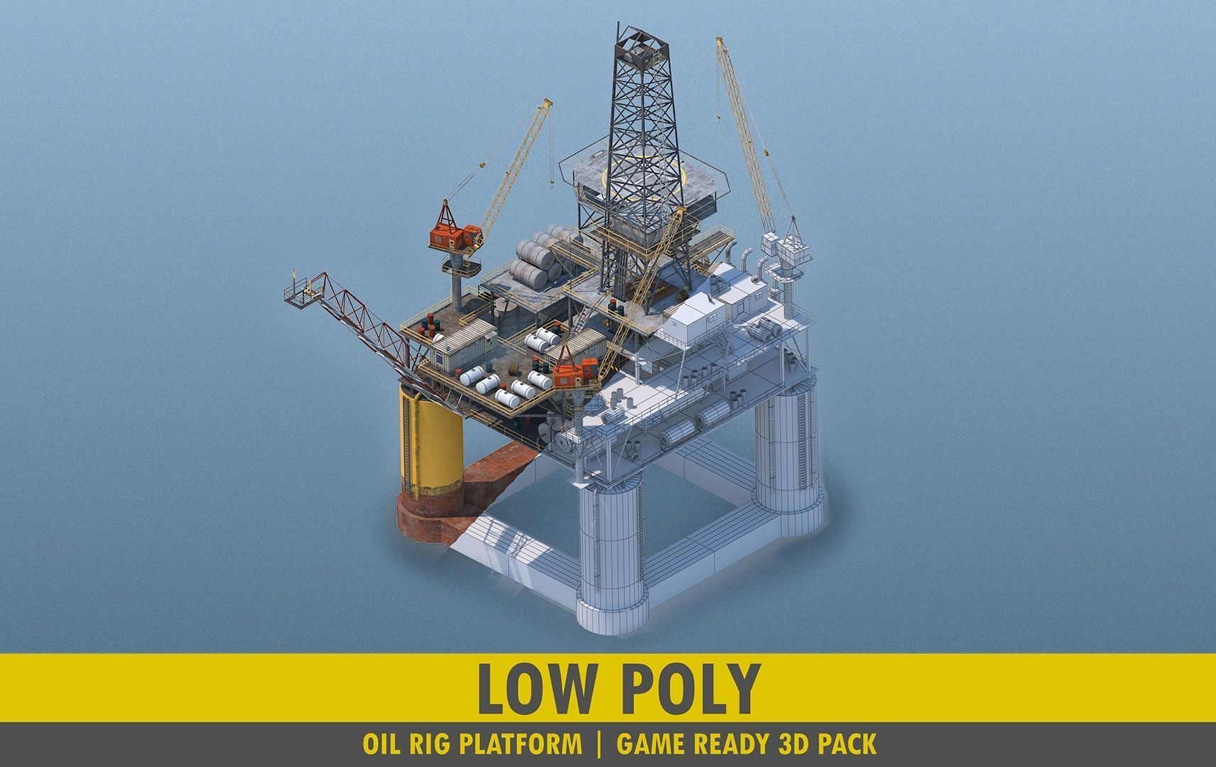 3D model Oil Rig Platform - Pack VR / AR / low-poly | CGTrader