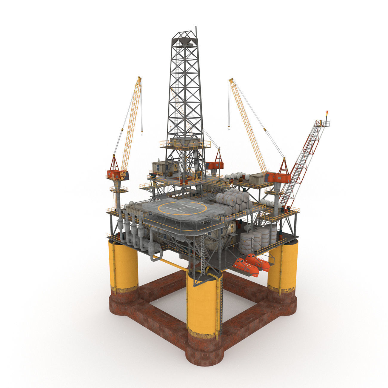3D model Oil Rig Platform - Pack VR / AR / low-poly | CGTrader