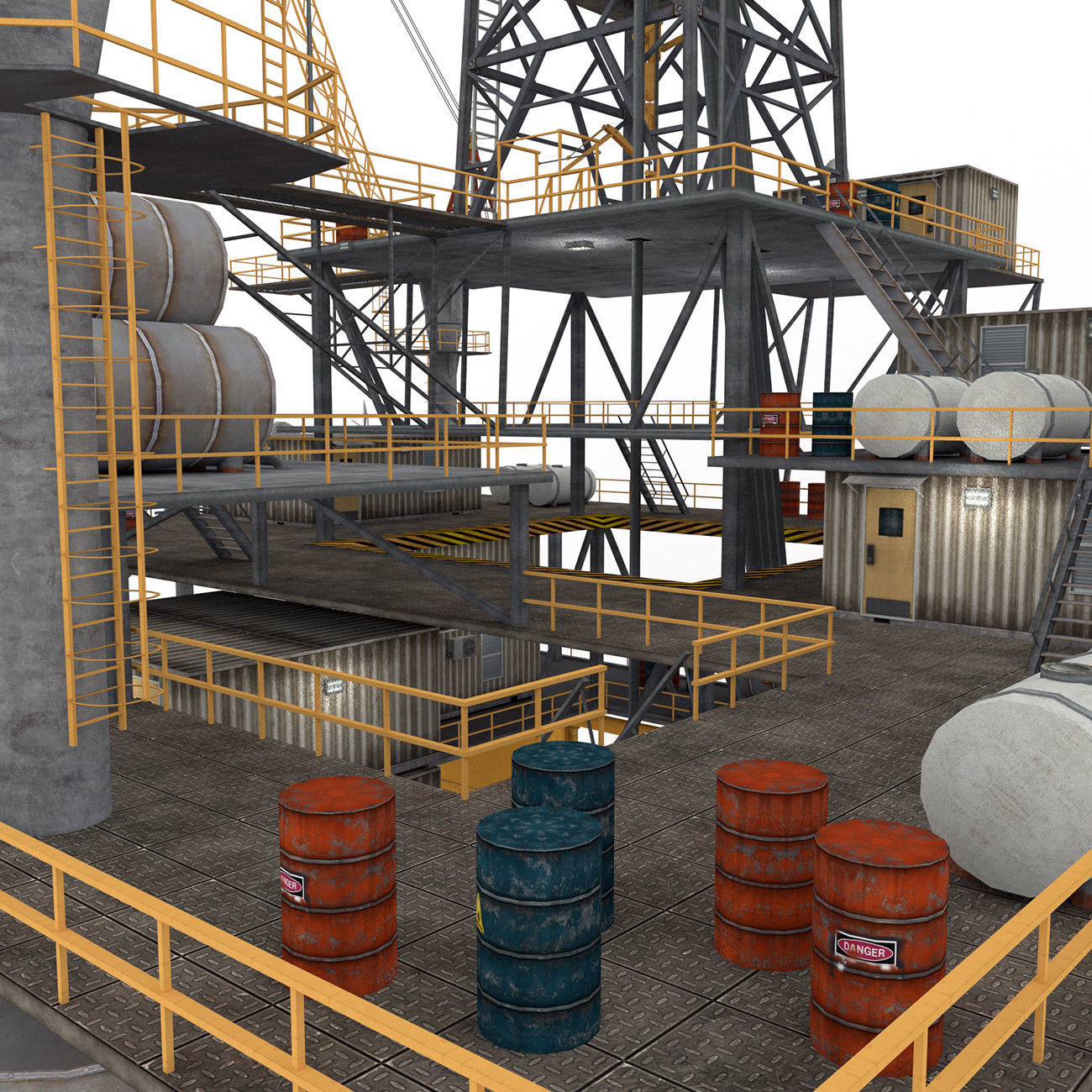 3D model Oil Rig Platform - Pack VR / AR / low-poly | CGTrader