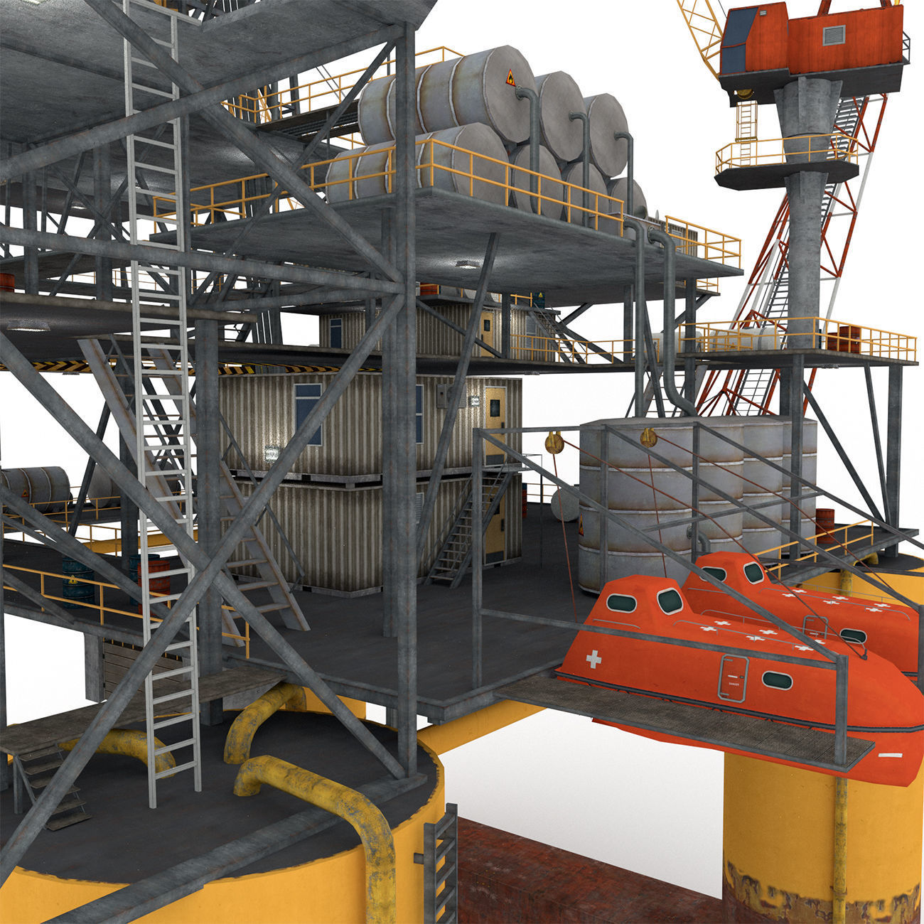 3D model Oil Rig Platform - Pack VR / AR / low-poly | CGTrader