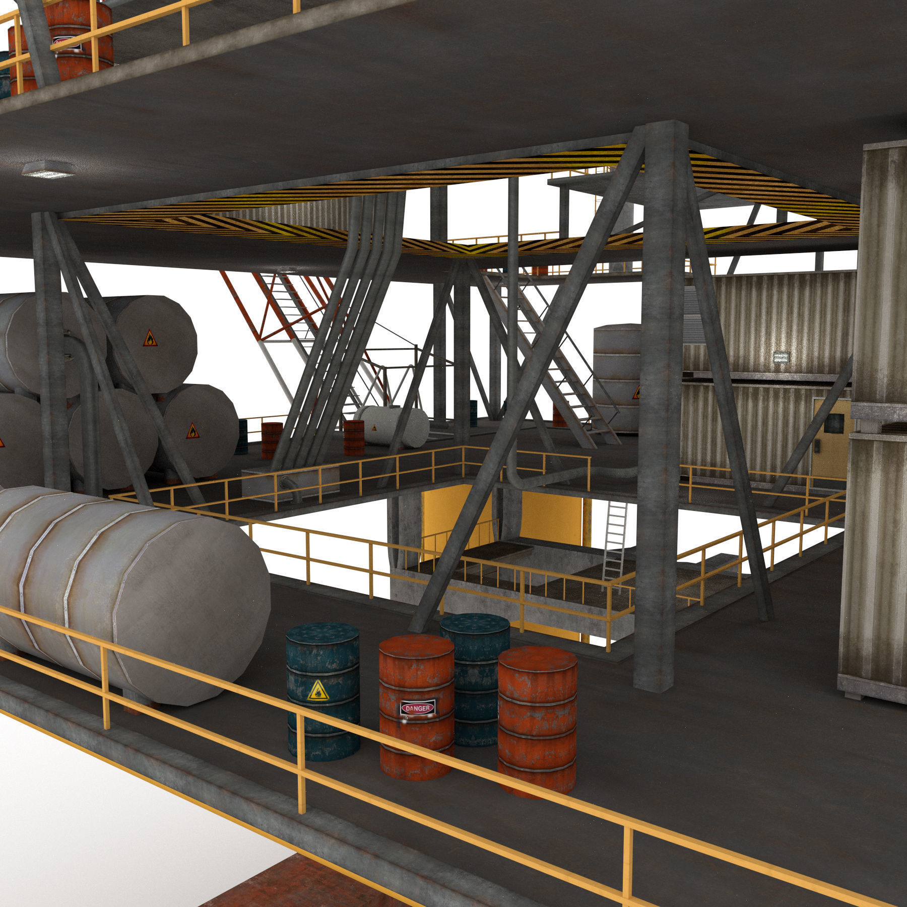 3D model Oil Rig Platform - Pack VR / AR / low-poly | CGTrader