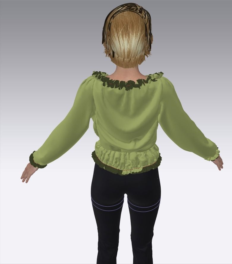 Stylish Designer Women top with Ruffles 3D model 3D model | CGTrader