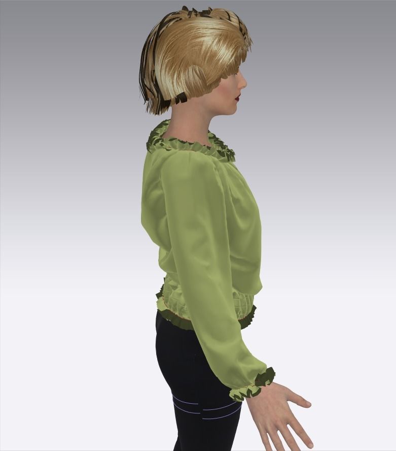 Stylish Designer Women top with Ruffles 3D model 3D model | CGTrader