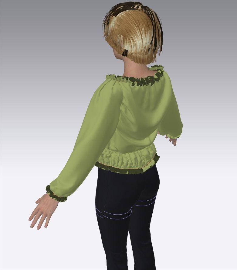 Stylish Designer Women top with Ruffles 3D model 3D model | CGTrader