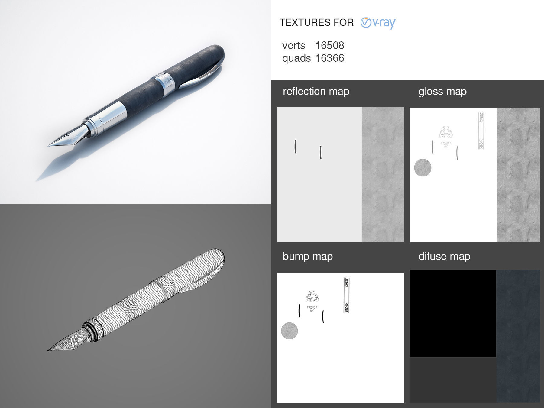 Fountain Pen 3D model | CGTrader