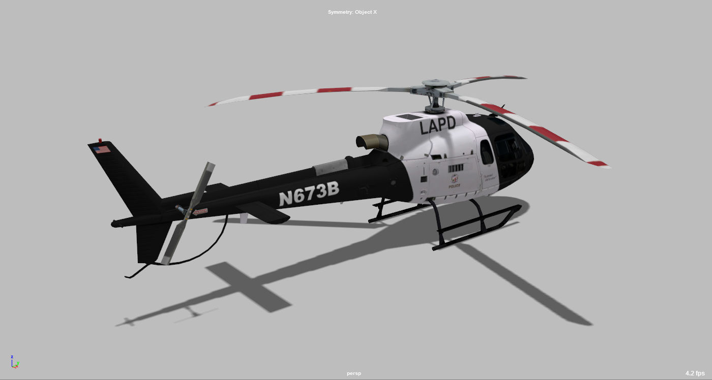 3D model AS350 eurocopter LAPD VR / AR / low-poly | CGTrader