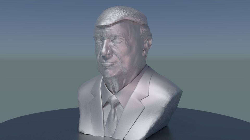 3D printable model sculpture President Donald Trump bust