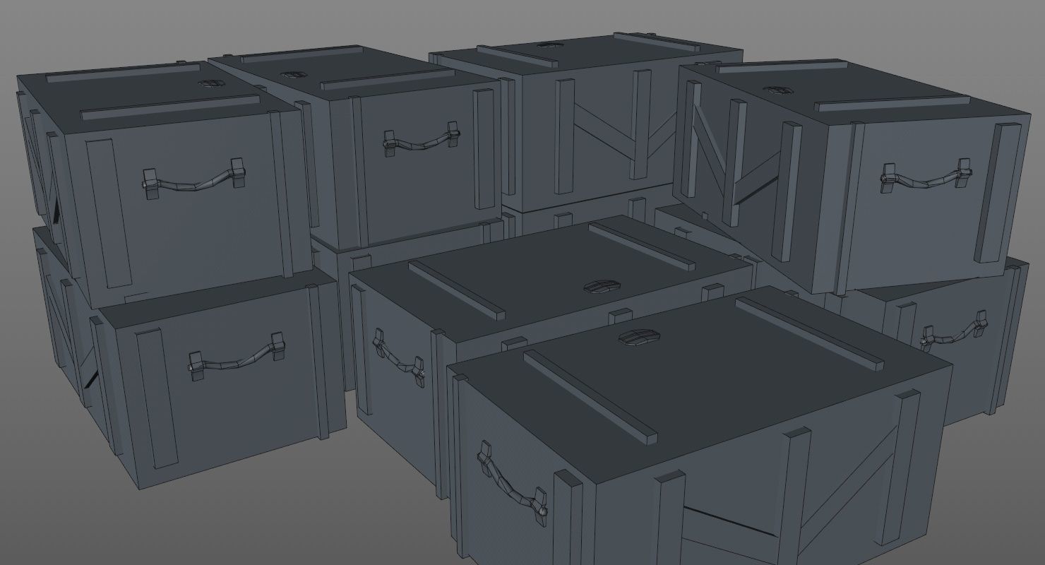3D model Sci-Fi Crates VR / AR / low-poly | CGTrader