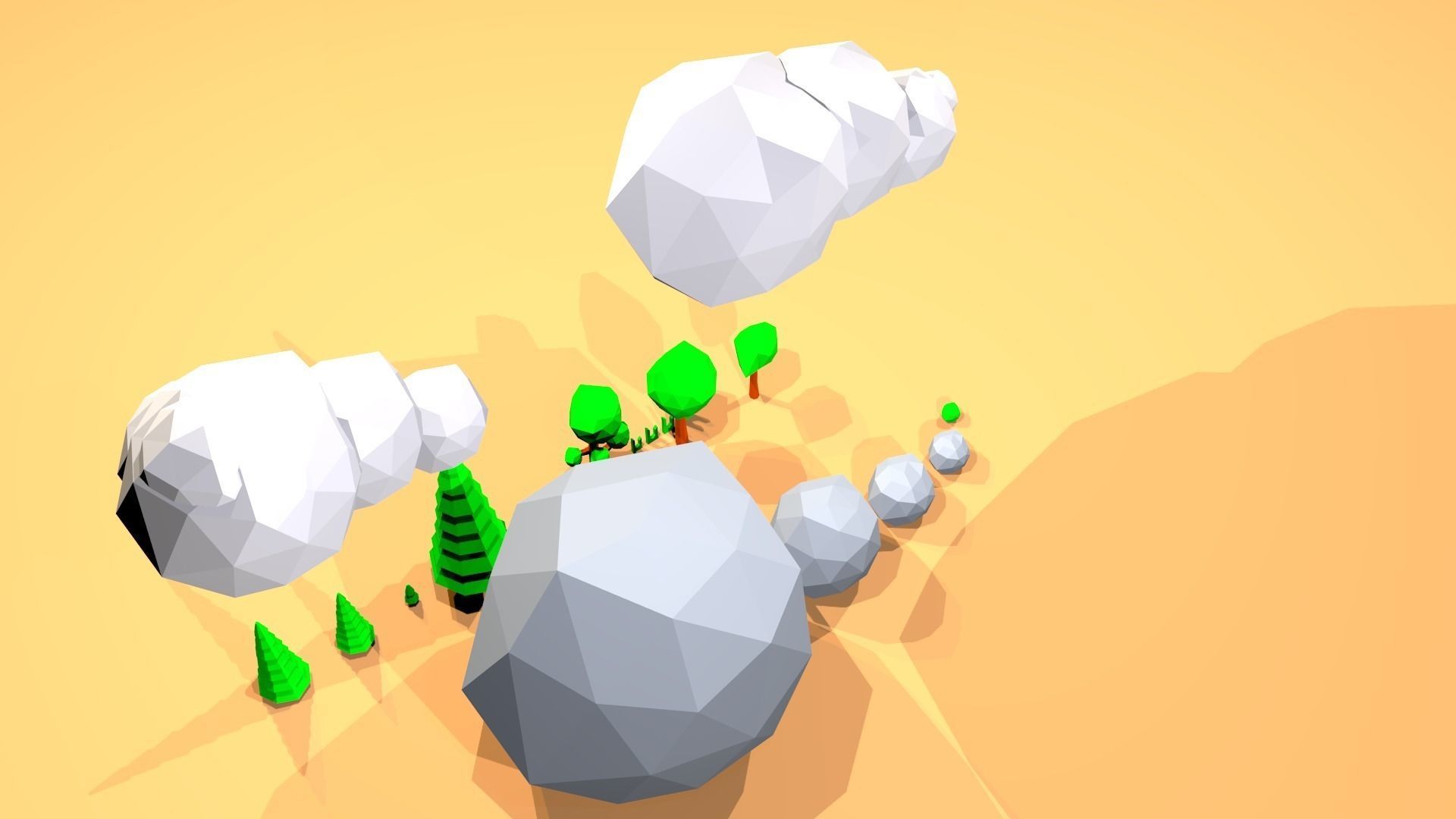 3D model Nature summer VR / AR / low-poly | CGTrader