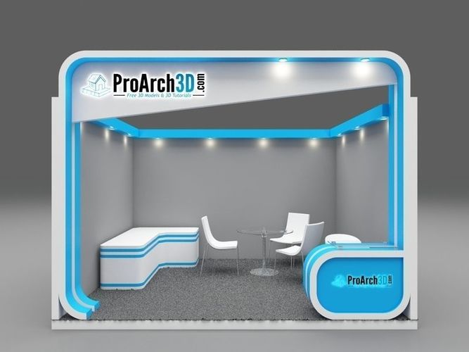 Exhibition stall 3d model 4x3 1 side open 3D model | CGTrader