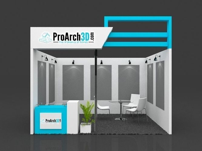 Exhibition stall 3d model 4x3 mtr 1 side open 3D model | CGTrader