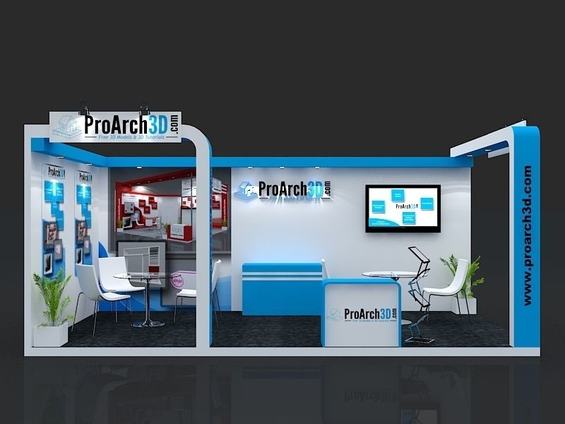 Exhibition stall 3d model 6x3 2 sides open 3D model | CGTrader