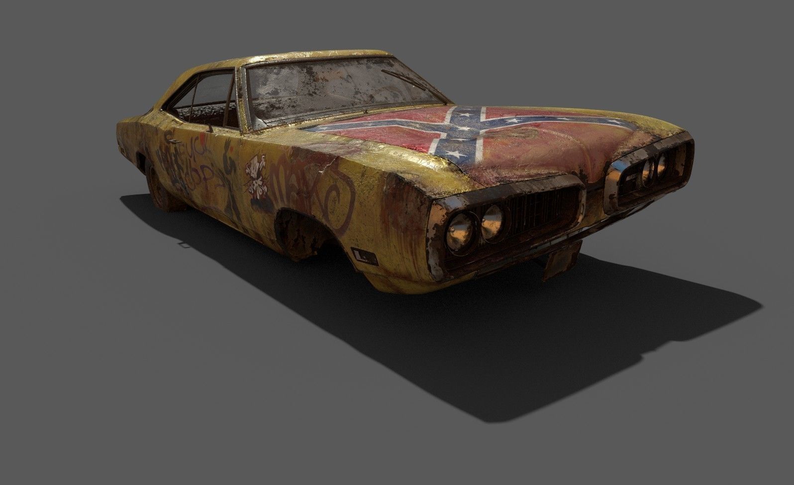 Post apocalyptic car free 3D model | CGTrader