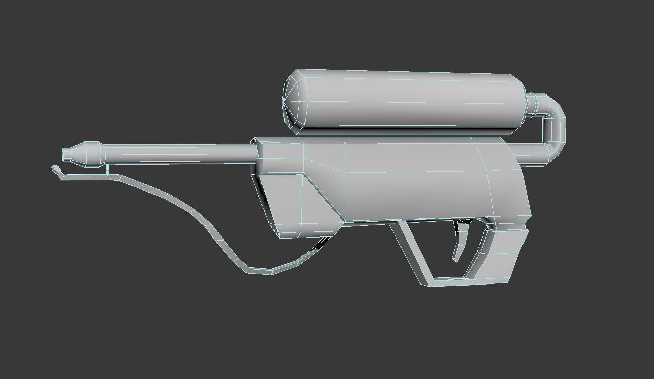 3D model Low Poly Flame Thrower gun VR / AR / low-poly | CGTrader