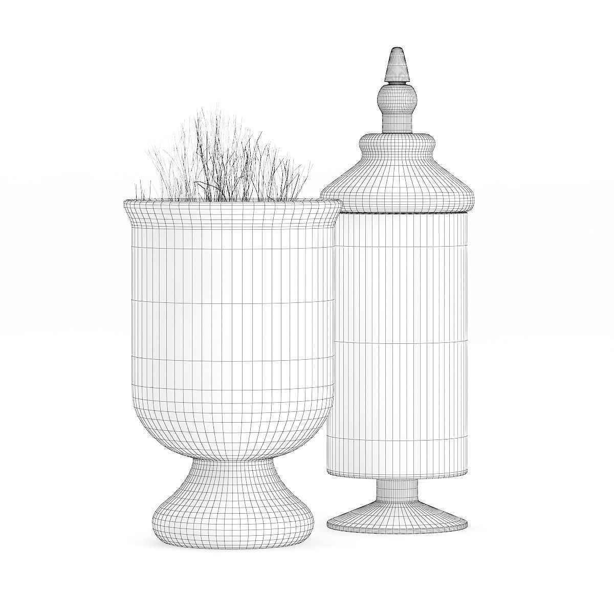 Glass Containers with Sand and Shells 3D model | CGTrader