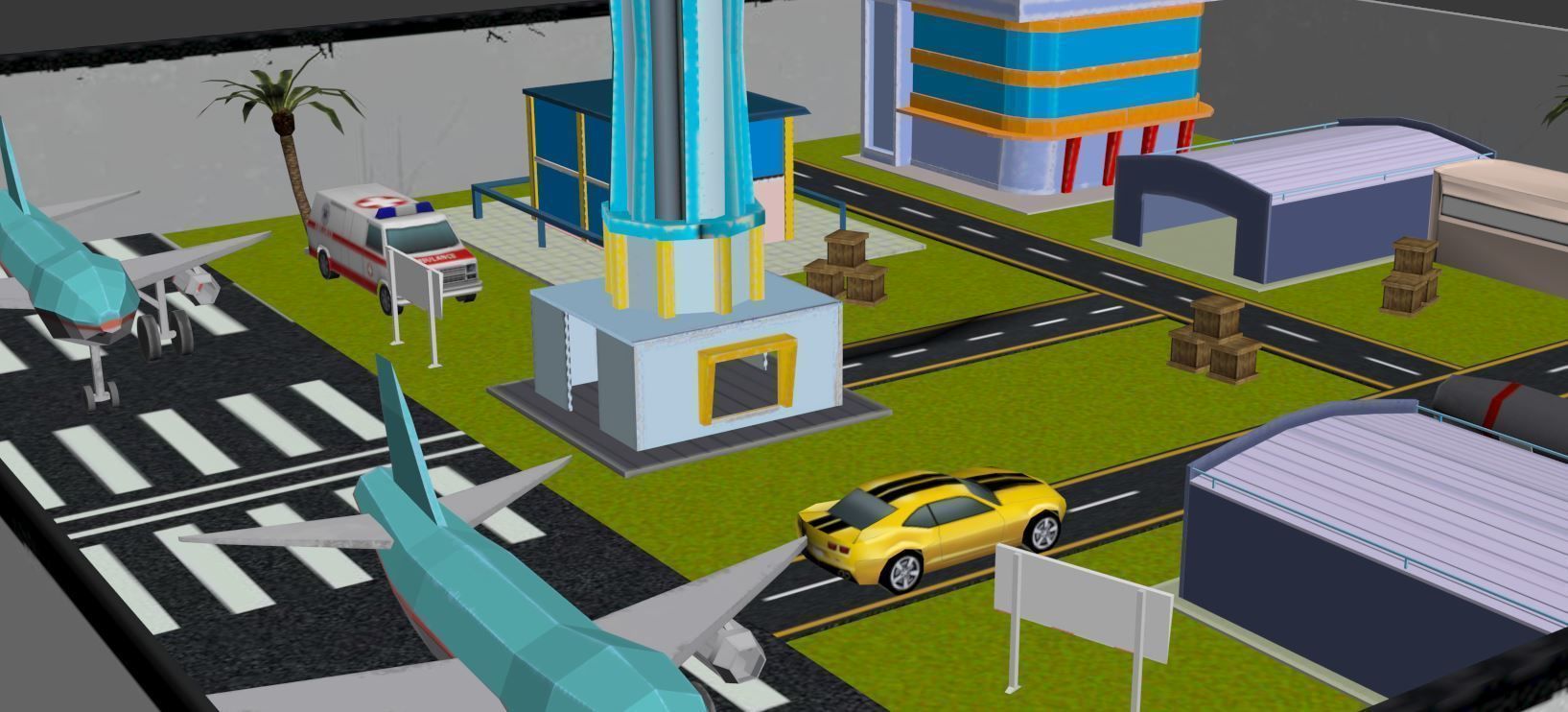 3D model Low Poly Airport Environment VR / AR / low-poly | CGTrader