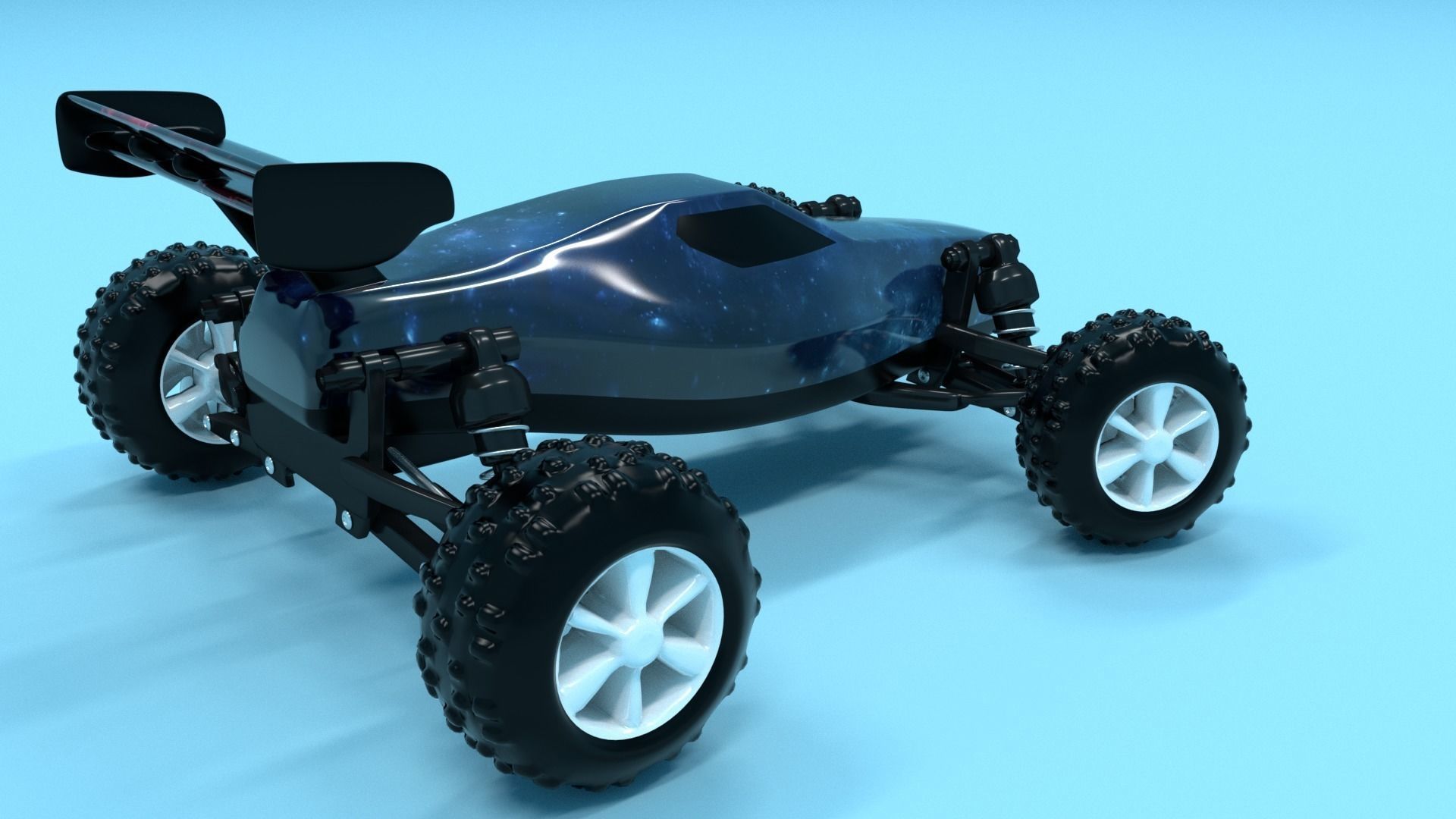 3D model Simple RC car with working suspenshion VR / AR / low-poly ...