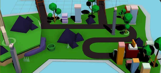 3D model Low Poly Green environment VR / AR / low-poly | CGTrader