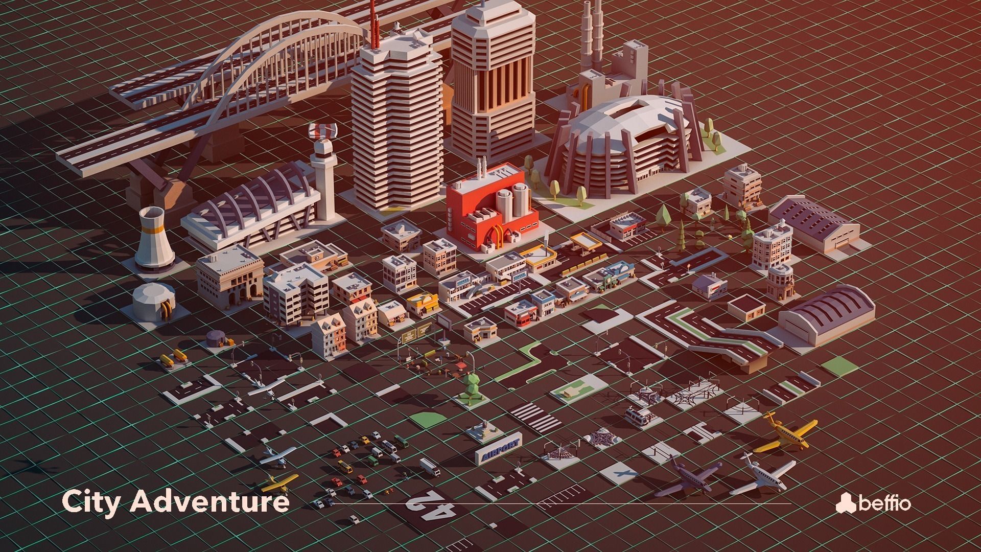 3D model City Adventure VR / AR / low-poly | CGTrader