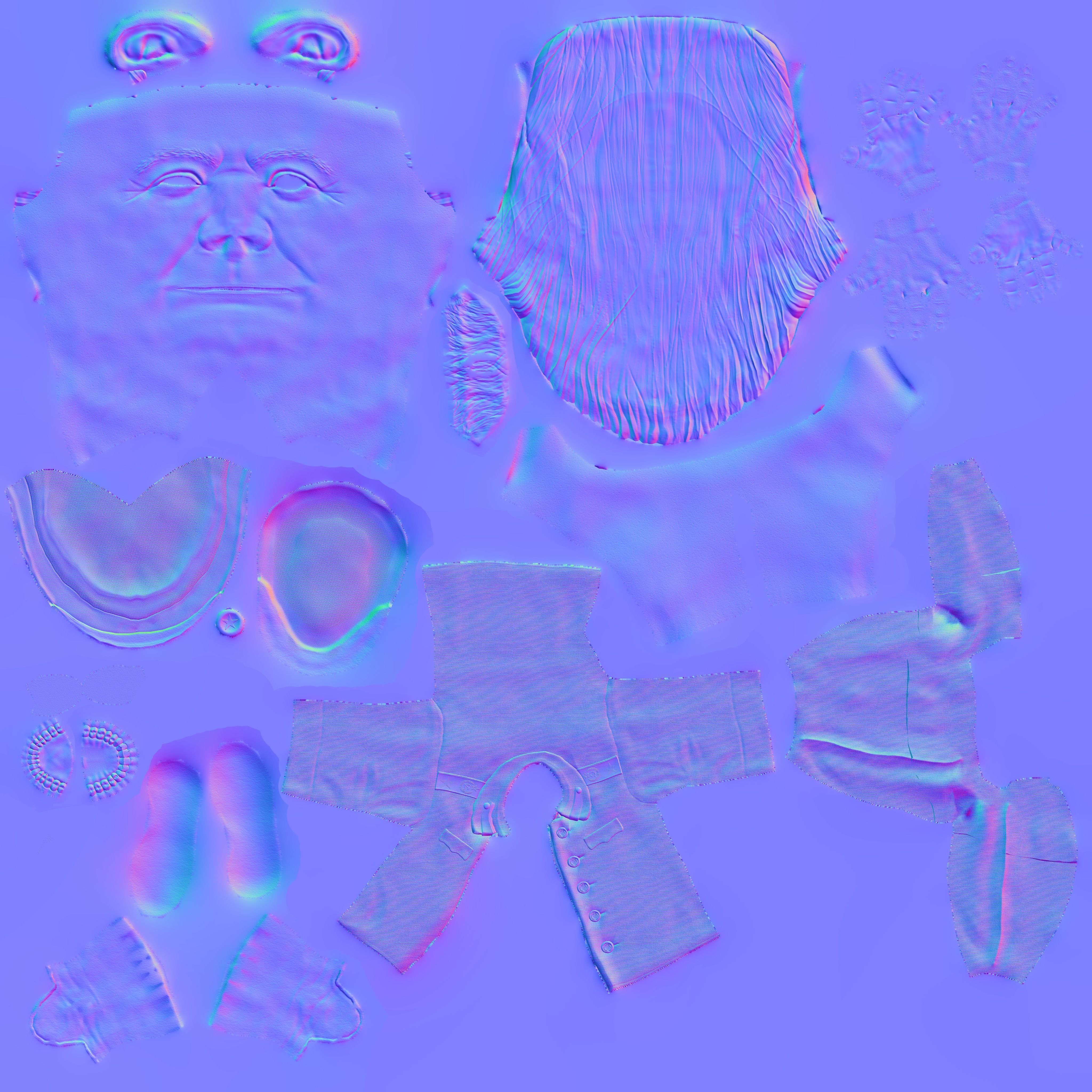 3D model Joseph Stalin caricature VR / AR / low-poly rigged animated ...