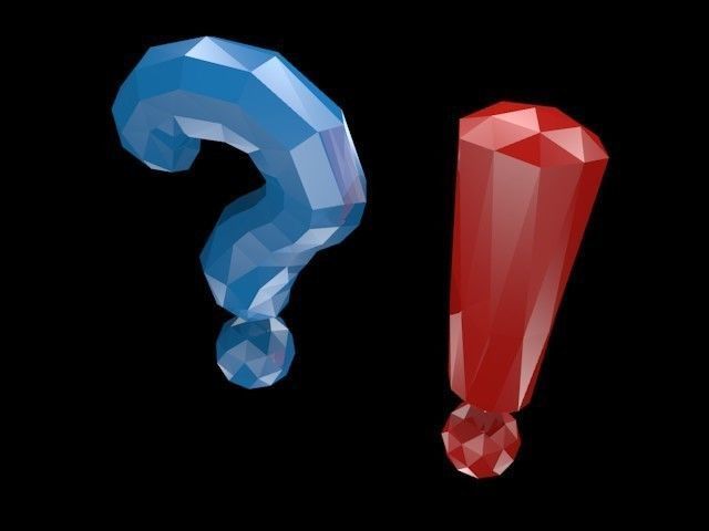 3D model Low poly punctuation marks VR / AR / low-poly | CGTrader