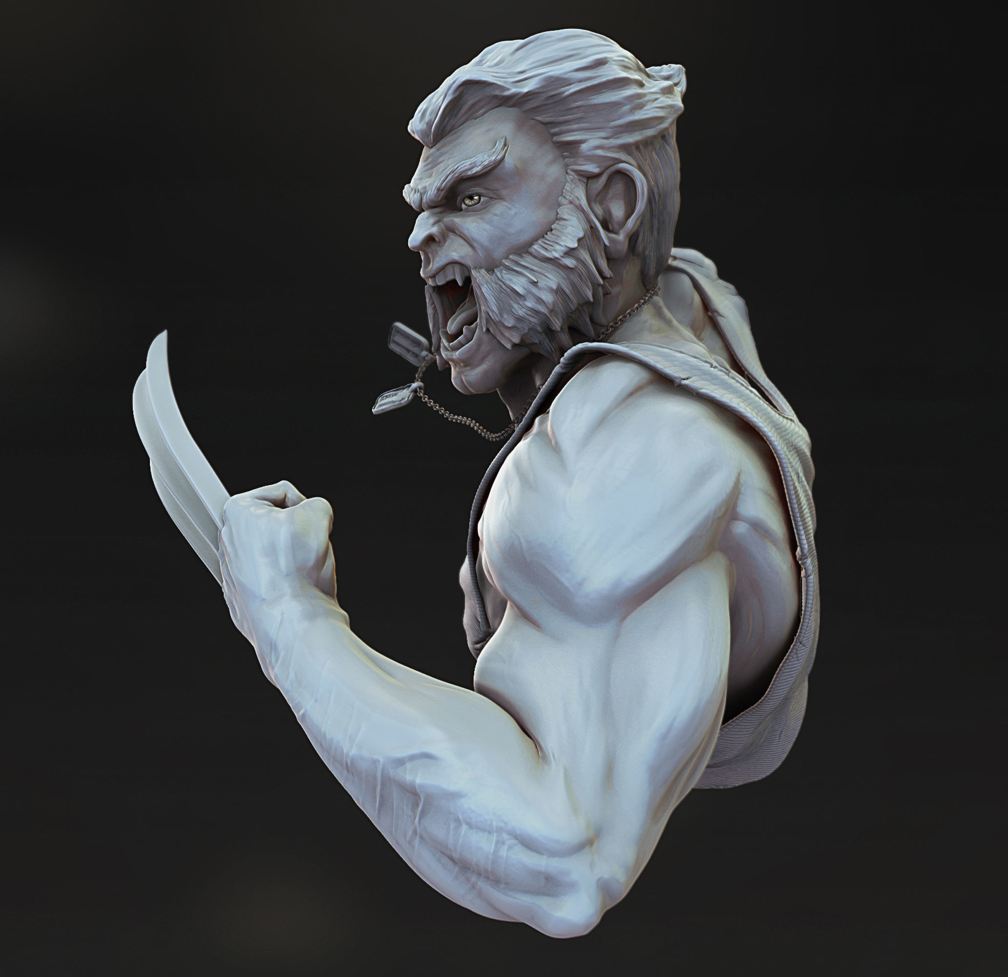 Wolverine bust 3D model 3D printable | CGTrader