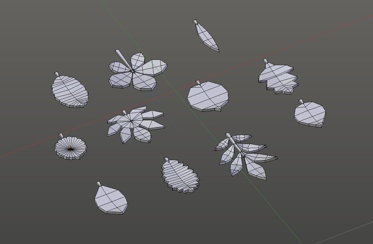3D model Low poly Leafs Pack VR / AR / low-poly | CGTrader