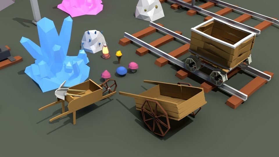 3D model Low Poly Mining Pack VR / AR / low-poly | CGTrader
