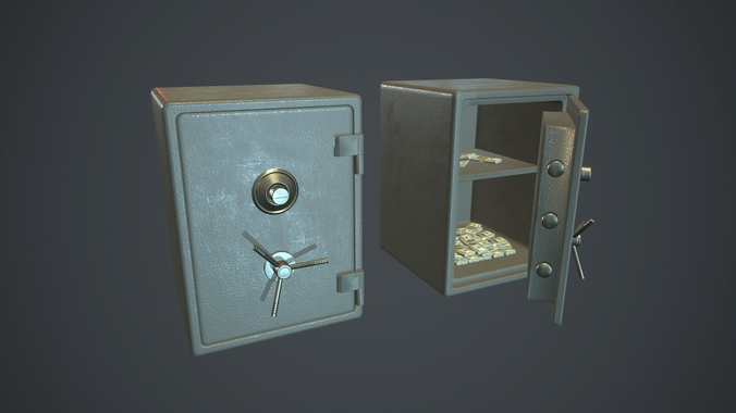 3D model Metal Safe v2 PBR Game Ready VR / AR / low-poly | CGTrader