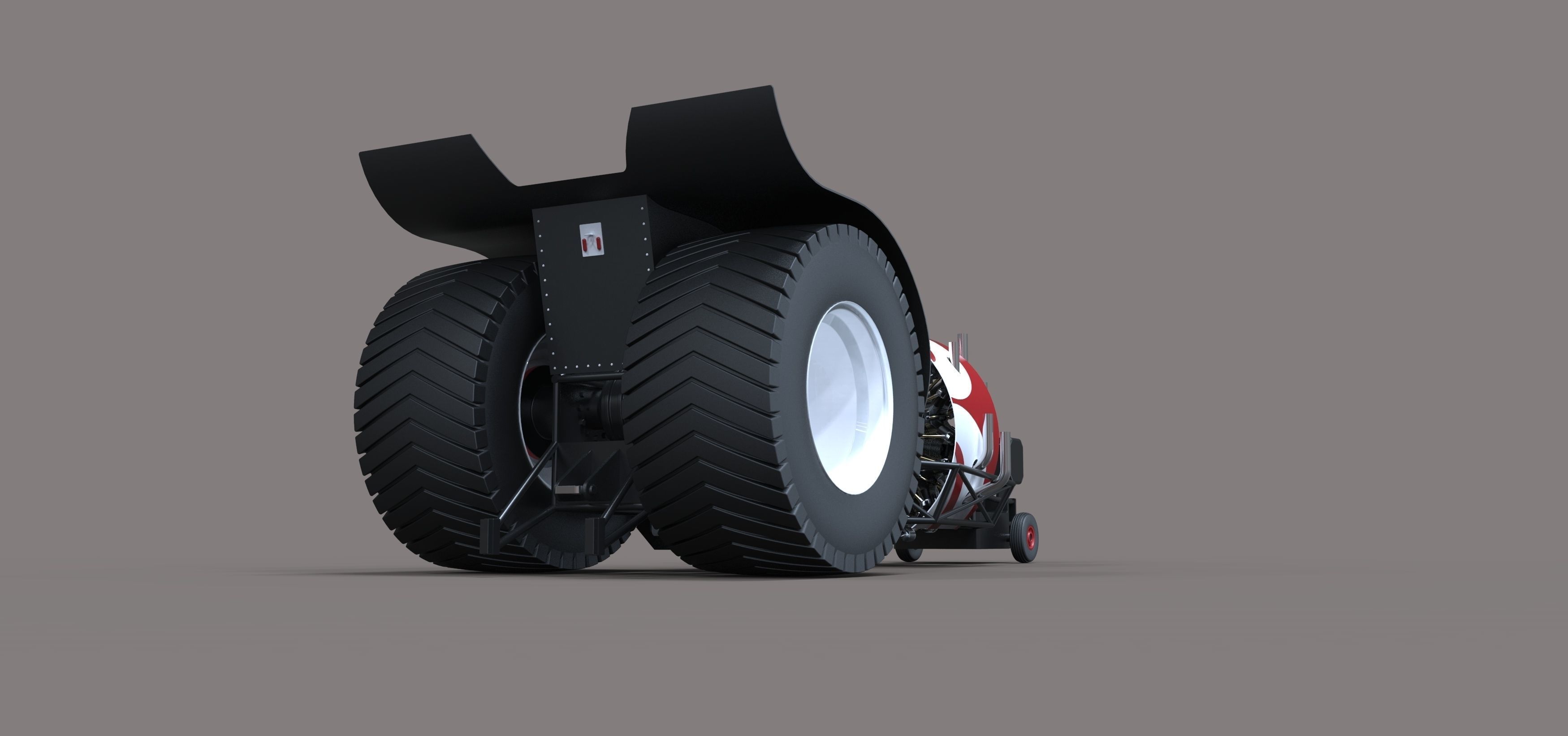 Pulling tractor with radial engine 3D model | CGTrader