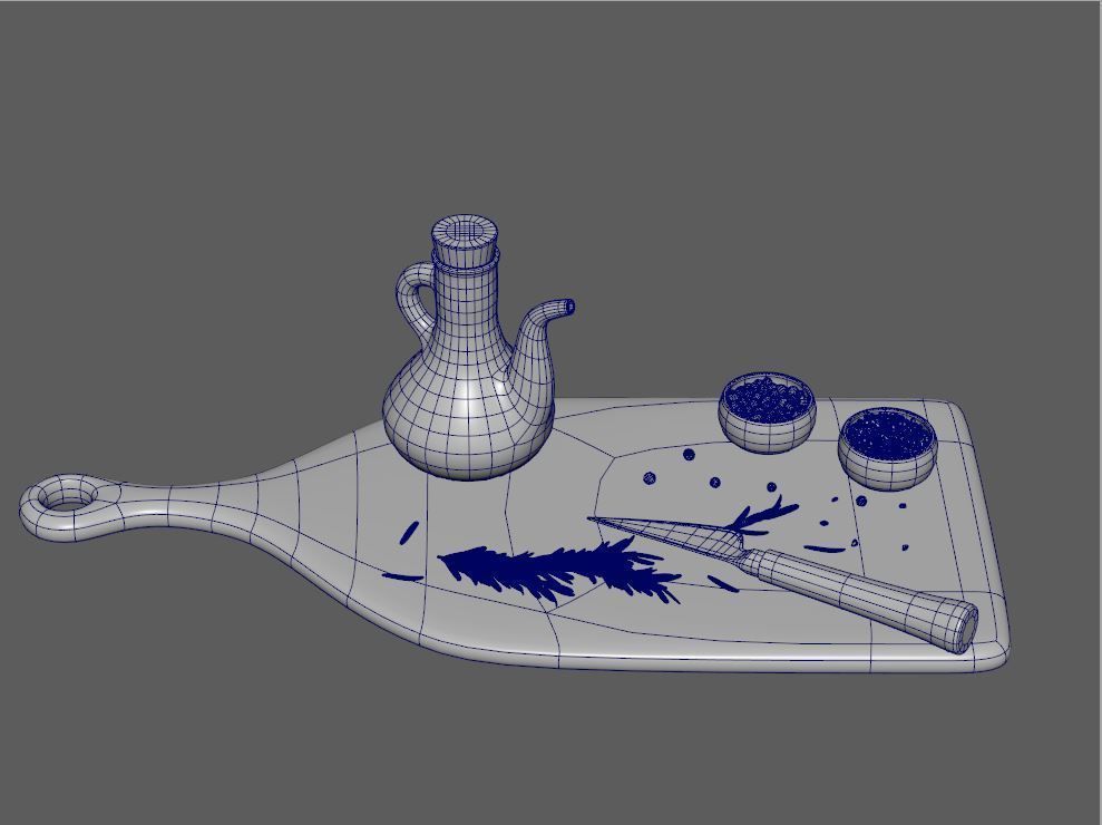 Olive Oil Seasonings Set 3D model | CGTrader