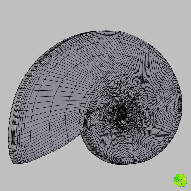 3D model Nautilus shell metal sculpture low poly VR / AR / low-poly ...